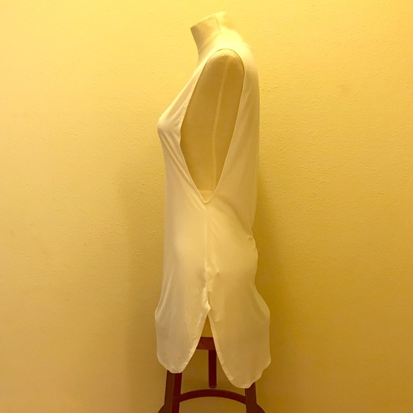 Dresses | Simple Sexy White Sheath Dress With Wide Arm Slits | Poshmark